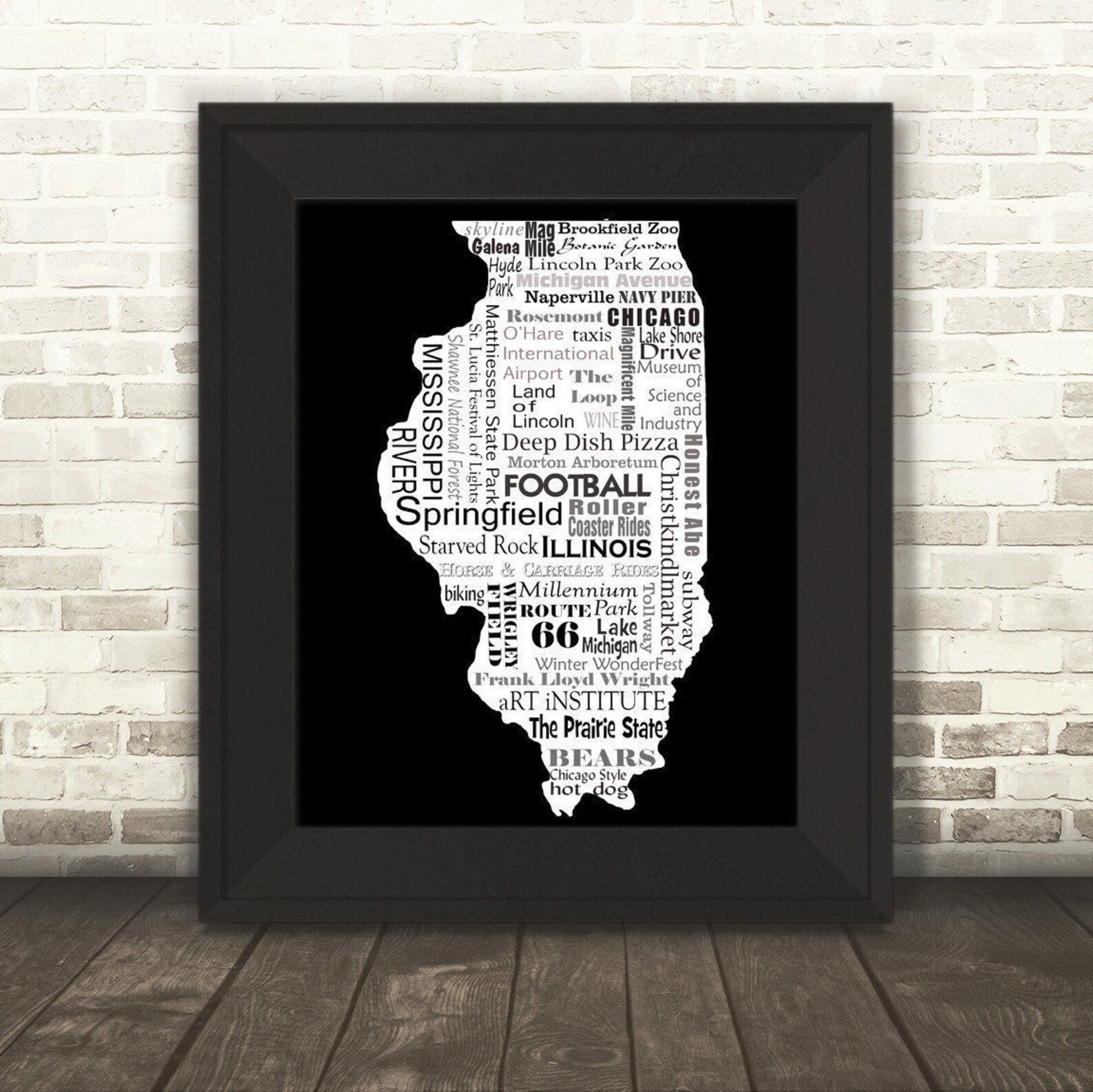 Illinois Slogans, Word Art, Typography, Map, Illinois , Illinois Print ...
