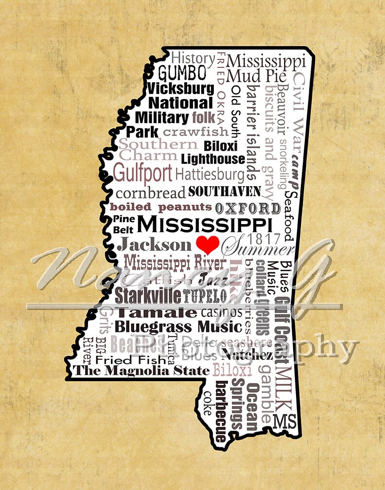 Mississippi Word Art Typography Mississippi Mississippi - Etsy Singapore