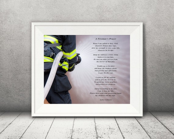 Fireman's Prayer Downloadable Printed Art Color Photo | Etsy