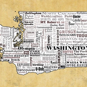 Washington State Slogans, Word Art, Typography, Map, Washington ...