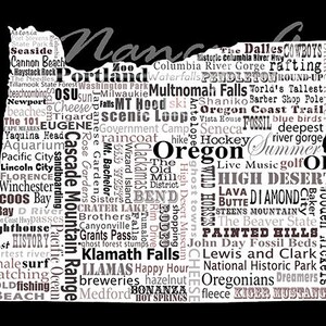 Oregon Slogans, Word Art, Typography, Oregon Map, Oregon, Oregon Print ...