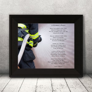 Firemans Prayer, Firefighter Prayer Print, Firefighter Wall Art, Prayer ...