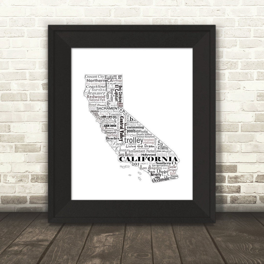 California Slogans, Word Art, Typography, California Map, California ...