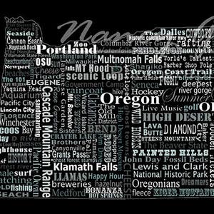 Oregon Slogans, Word Art, Typography, Oregon Map, Oregon, Oregon Print ...