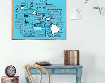 Hawaii Word Art - Etsy