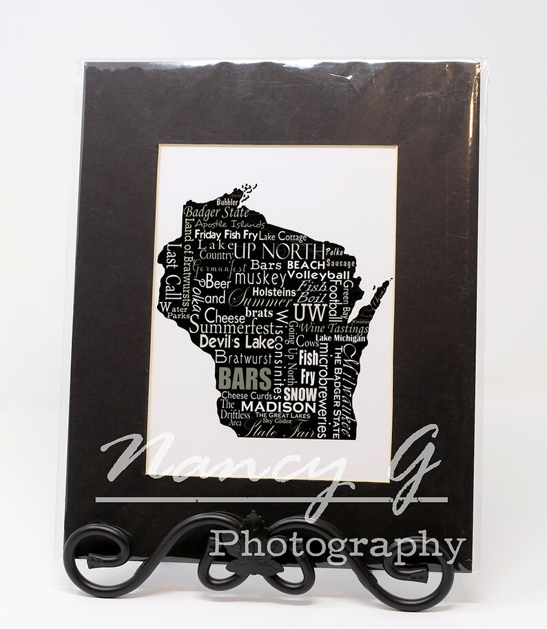 Wisconsin Slogans Word Art Typography Map Wisconsin - Etsy