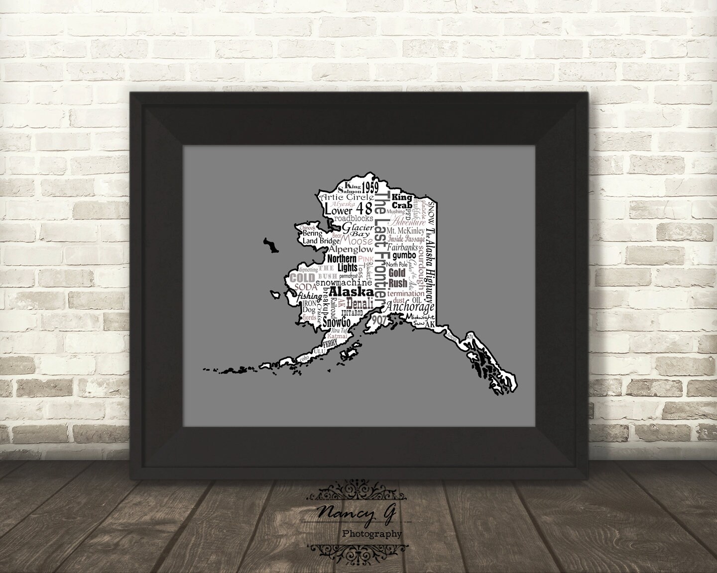 Alaska Slogans, Word Art, Typography, Map, Alaska, Alaska Print, AK ...