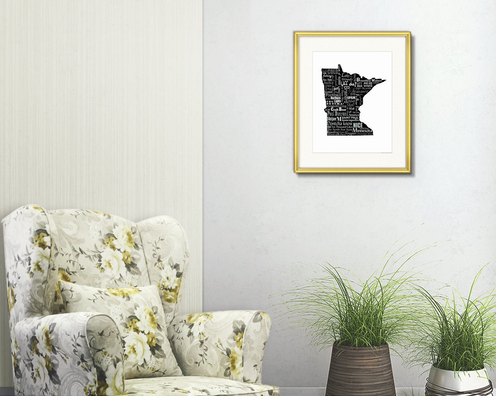 Minnesota Slogans Word Art Typography Map Minnesota | Etsy