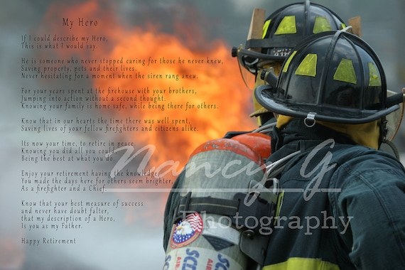 Firemans Retirement Poem Firefighter Gift Hero Chief - Etsy