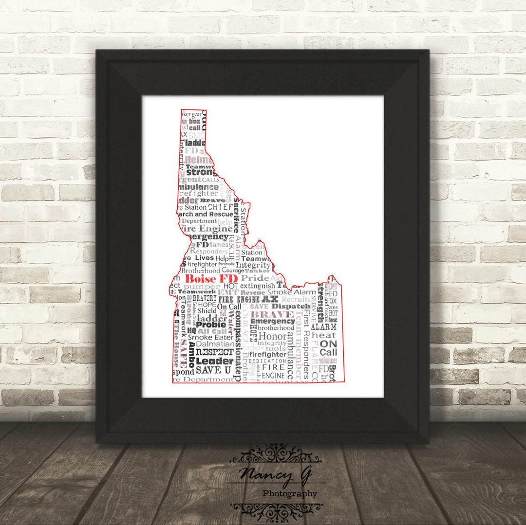 Boise Fire Department, Word Art, Typography, ID Map, Firefighter, FD ...