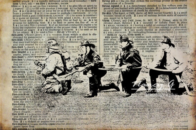 Vintage Firefighters Vintage Print Firefighters Dictionary | Etsy