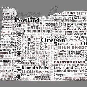 Oregon Slogans, Word Art, Typography, Oregon Map, Oregon, Oregon Print ...