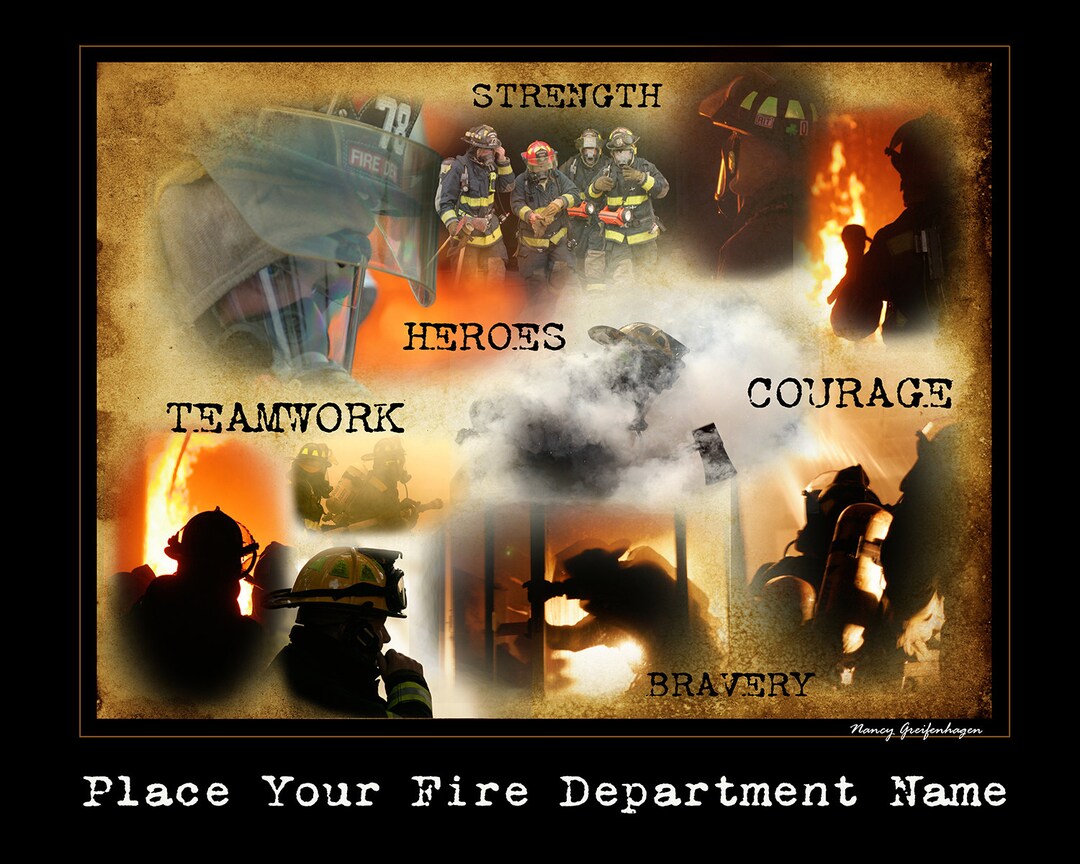 Custom Firefighter Inspirational Print, Fireman Poster, Inspiration ...