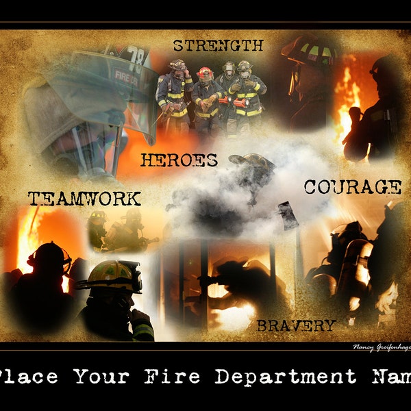 Firefighter Poster - Etsy