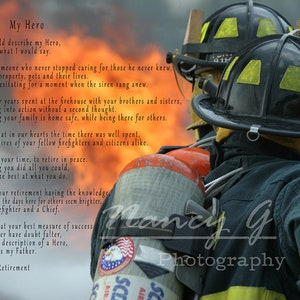 Firemans Retirement Poem, Firefighter Gift, Hero, Chief, Retire ...