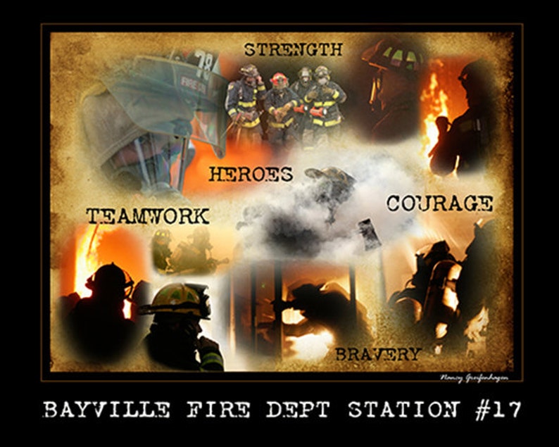 Custom Firefighter Inspirational Print Fireman Poster | Etsy