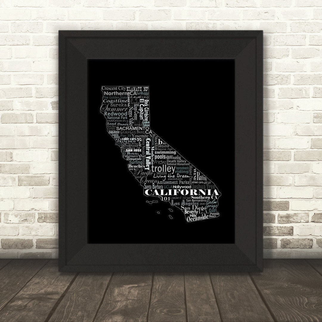 California Slogans, Word Art, Typography, California Map, California ...