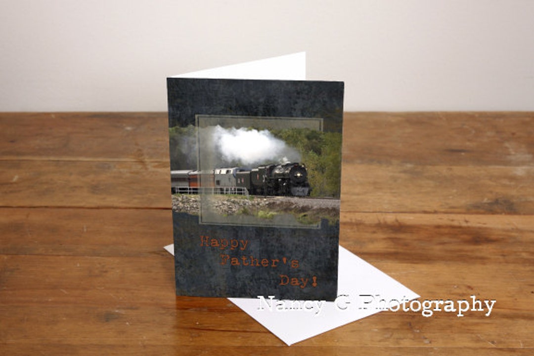 Greeting Card, Note Card, Steam Train, Fathers Day Card, Fine Art, 5"x7 ...