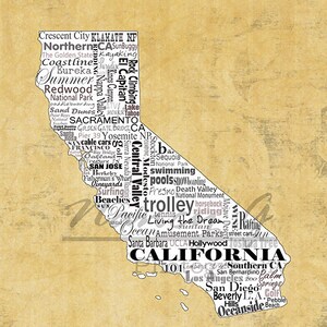 California Slogans, Word Art, Typography, California Map, California ...