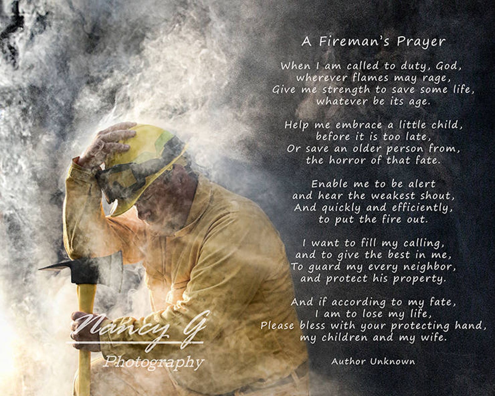 Firemans Prayer Firefighter Prayer Print Firefighter Wall - Etsy