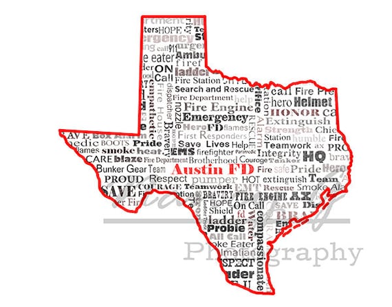 Texas State Austin Fire Department Personalized Print Gift | Etsy