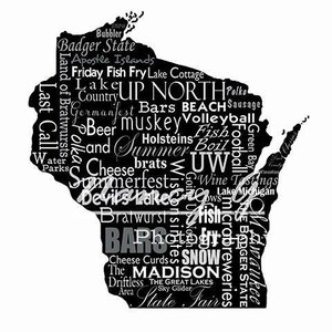Wisconsin Slogans, Word Art, Typography, Map, Wisconsin, Wisconsin ...