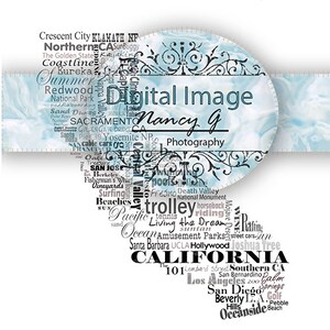 State California, Word Art, Downloadable Printed Art, Wall Art Graphics ...