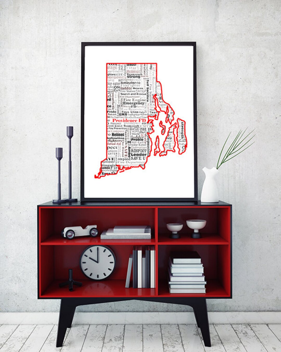 Personalize Fire Department, Word Art, Typography, RI Map, Firefighter ...