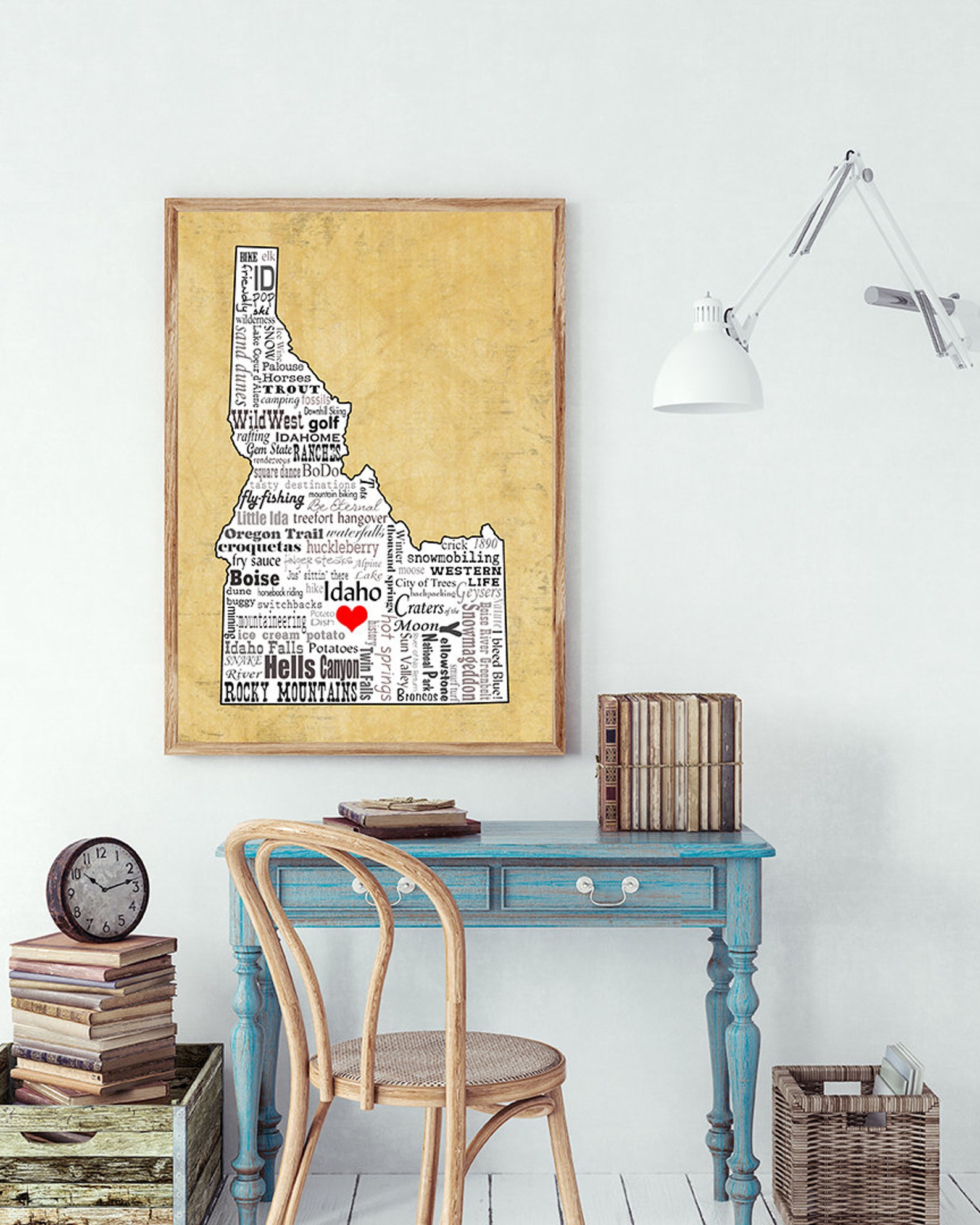 Idaho Word Art, Typography, Map, Idaho, Idaho Print, Slogans, Fine Art ...