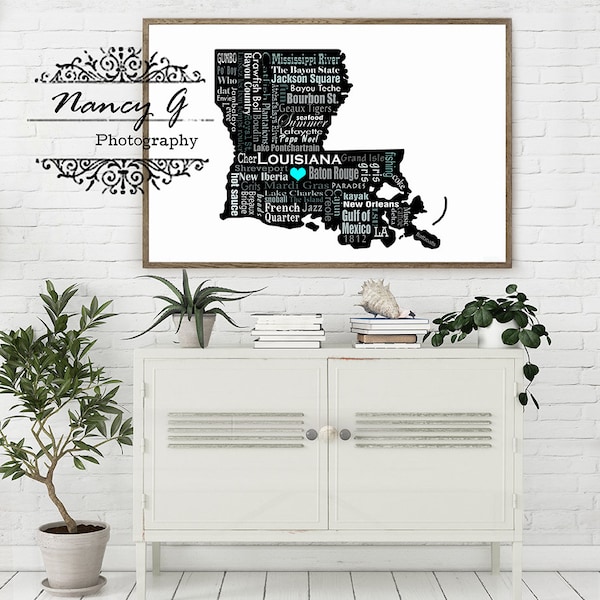 Louisiana Word Art - Etsy