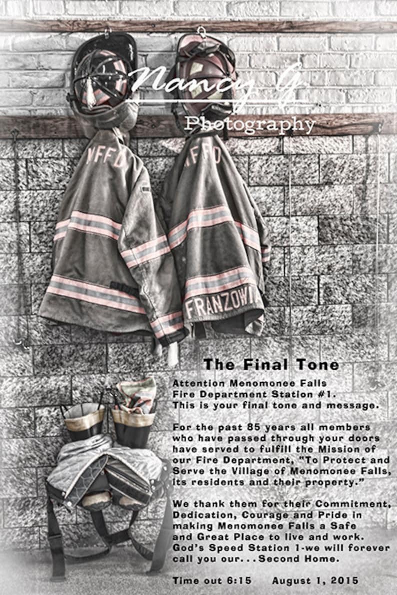 Fire Department Print Wall Art Fire Station Final Tone - Etsy