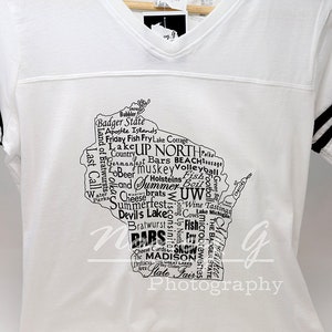 Wisconsin Slogans T-shirt Tee Word Art Typography Map - Etsy