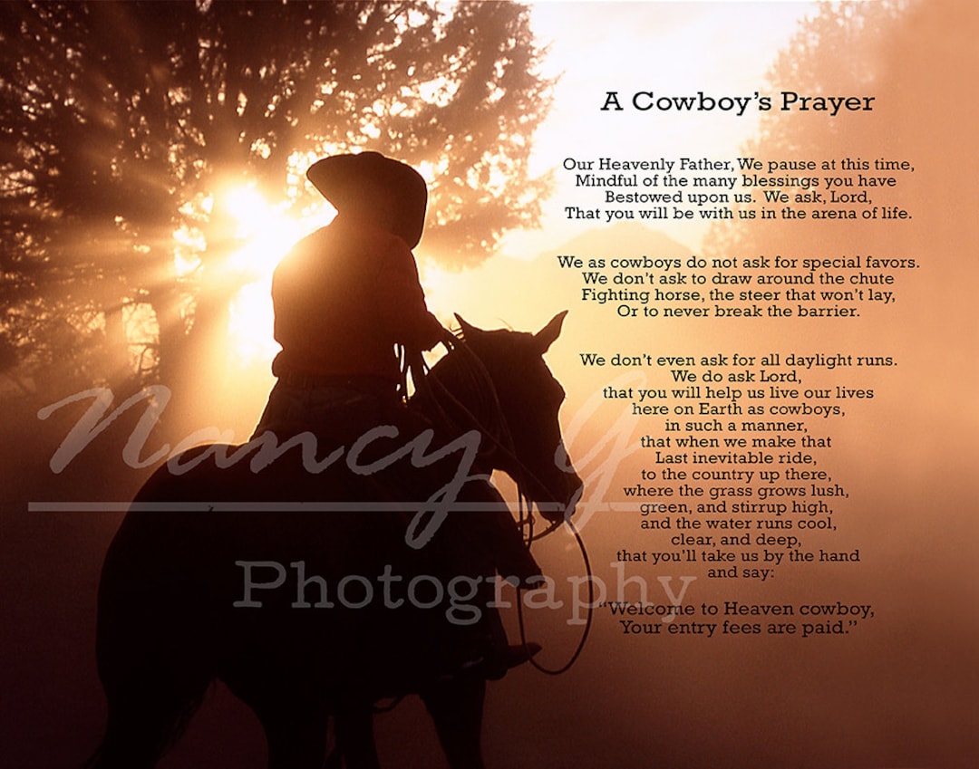 Cowboy's Prayer Downloadable Printed Art, Color Photo, Wall Art ...