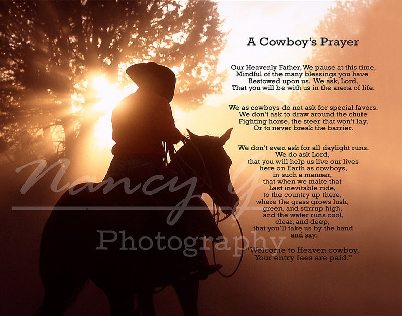Cowboy's Prayer Downloadable Printed Art, Color Photo, Wall Art ...