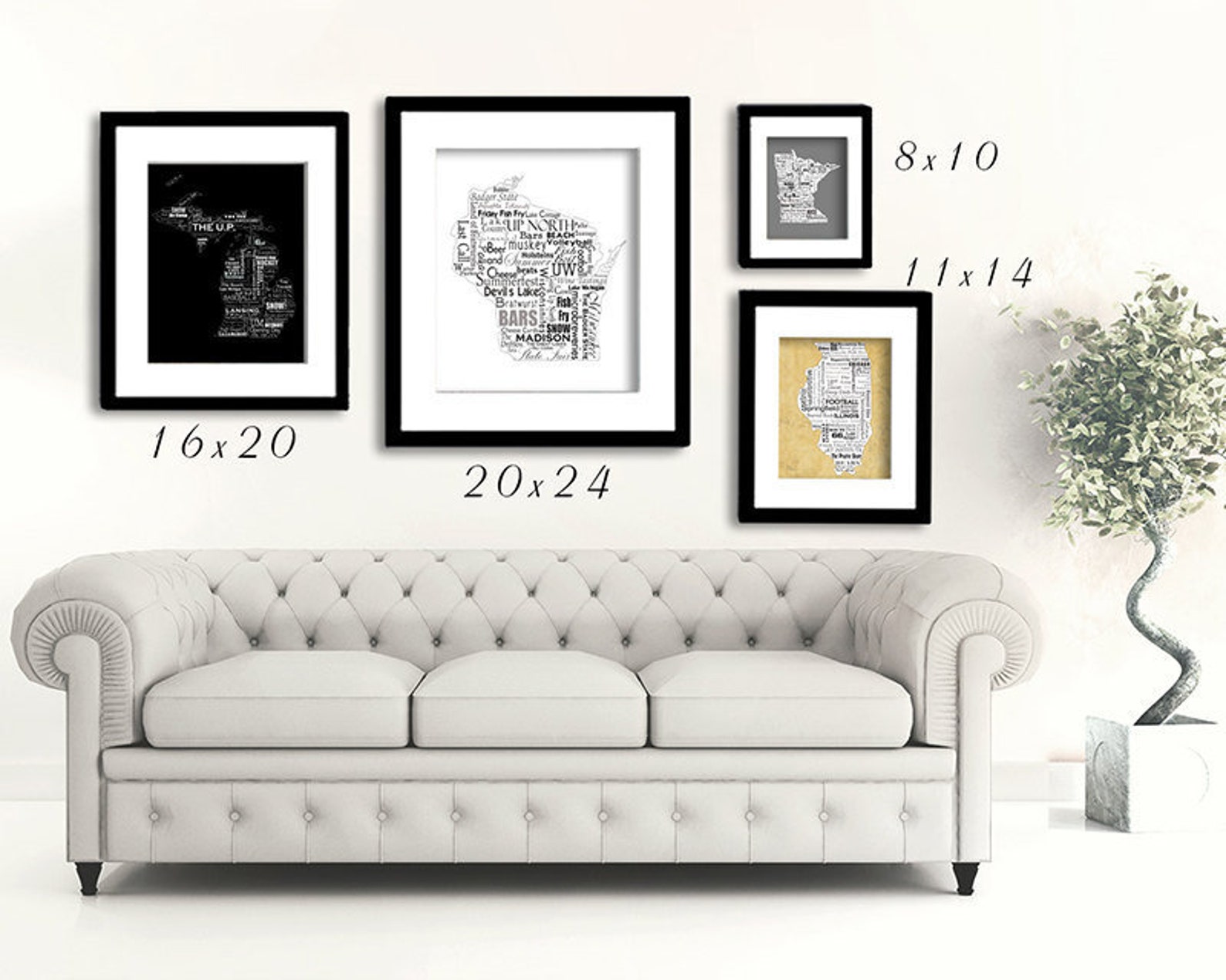 Michigan Slogans, Word Art, Typography, Map, Michigan, Michigan Print ...