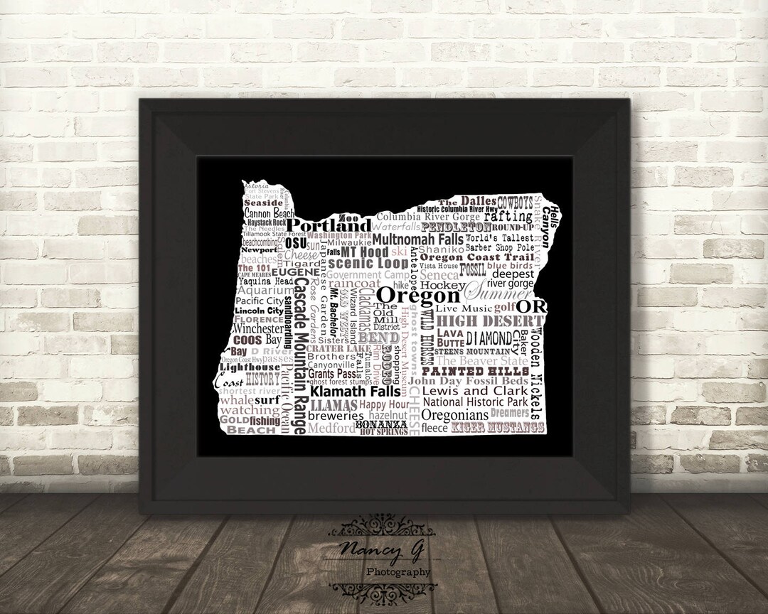 Oregon Slogans, Word Art, Typography, Oregon Map, Oregon, Oregon Print ...