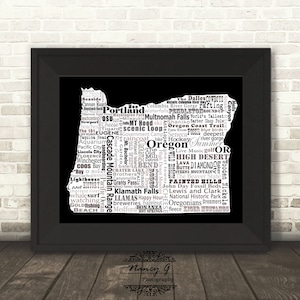 Oregon Slogans, Word Art, Typography, Oregon Map, Oregon, Oregon Print ...