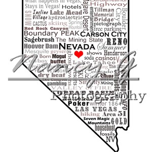 Nevada Word Art, Typography, Nevada, Nevada Print, Slogans, Fine Art ...