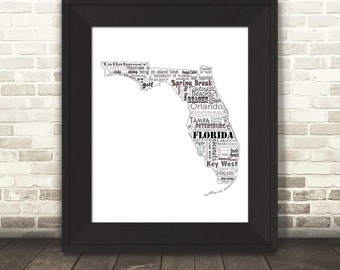Florida Word Art | Etsy