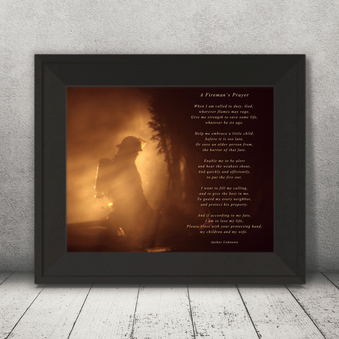 Firemans Prayer, Firefighter Gift, Fire Department Poster, Firefighter ...