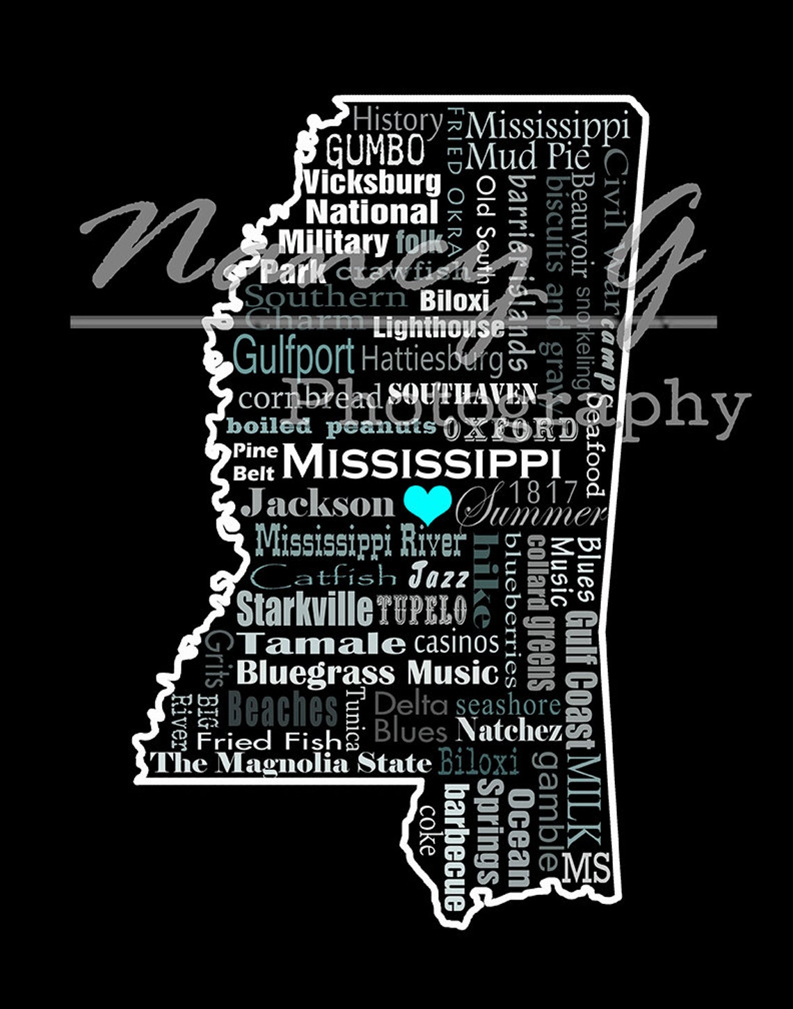 Mississippi Word Art Typography Mississippi Mississippi - Etsy Singapore