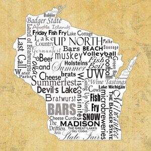 Wisconsin Slogans, Word Art, Typography, Map, Wisconsin, Wisconsin ...