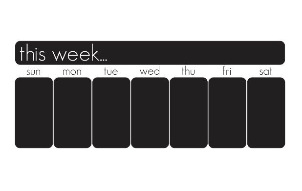 Black Matte Vinyl Chalkboard Weekly Calendar - Etsy