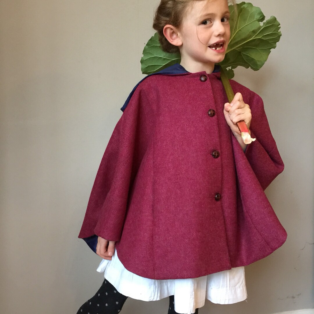 Girls 100% Shetland Wool Cape Fully Lined in Rich Navy With - Etsy