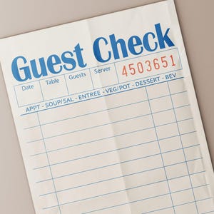 The Guest Check – Digital Artwork | Print | Template for Your ...