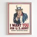 Uncle Sam Digital Print US Army Poster Drafting Wall Art Vintage ...