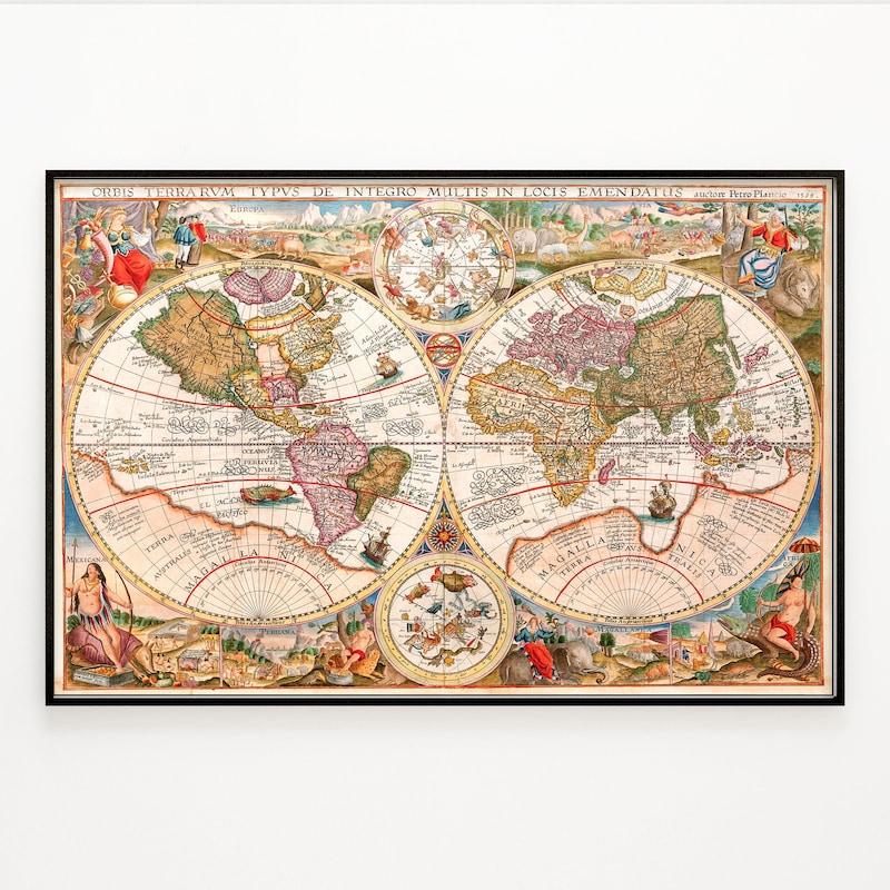 Antique Wall Map - Etsy