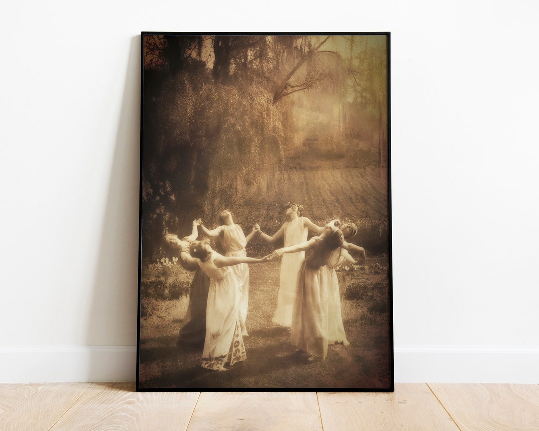 Ritual Dance Circle. Nature Worship Girls. Dancing Women in the Night ...