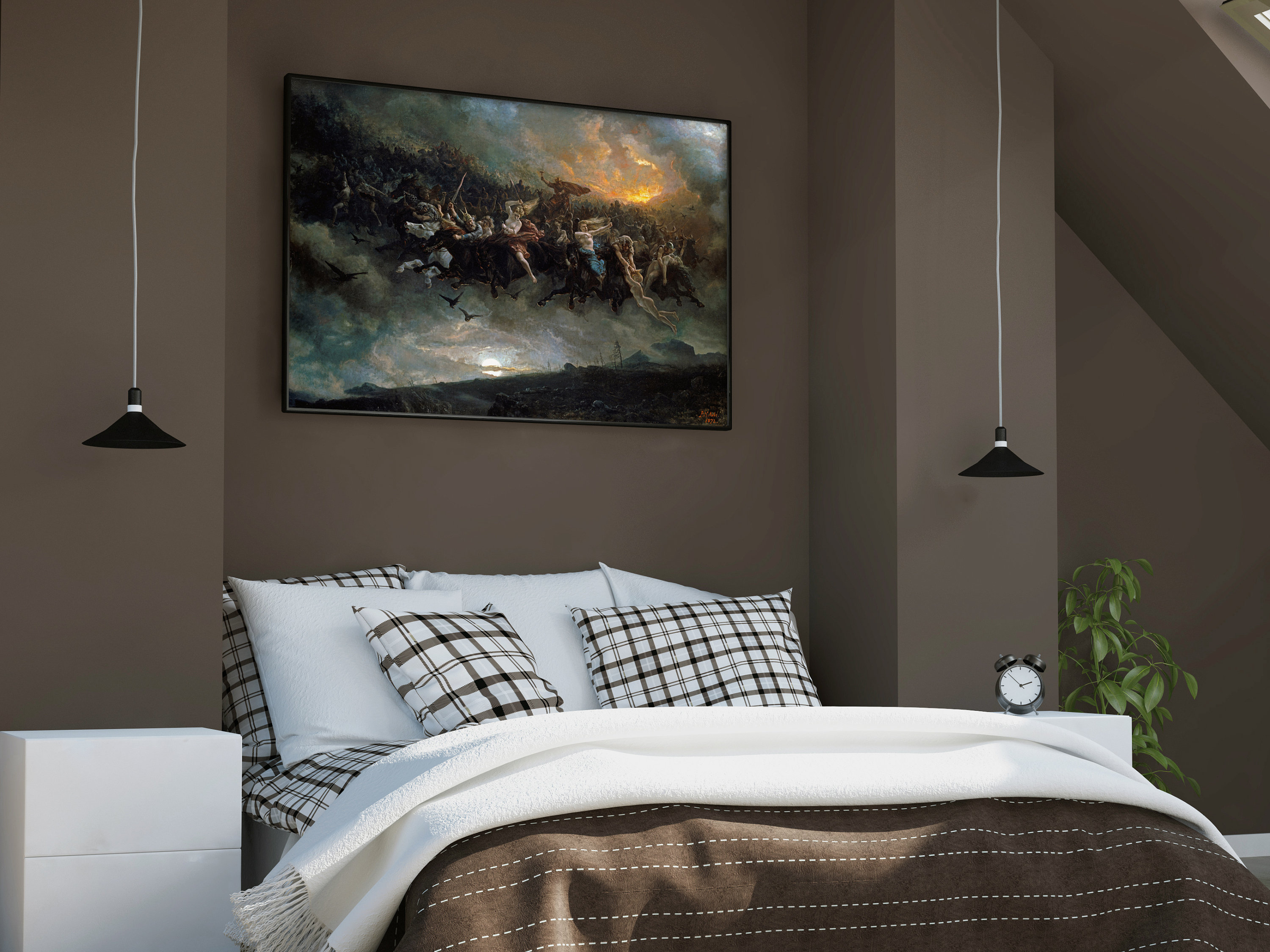 The Wild Hunt of Odin, 1872 Oil Painting. the Ride of Asgard. Vintage ...