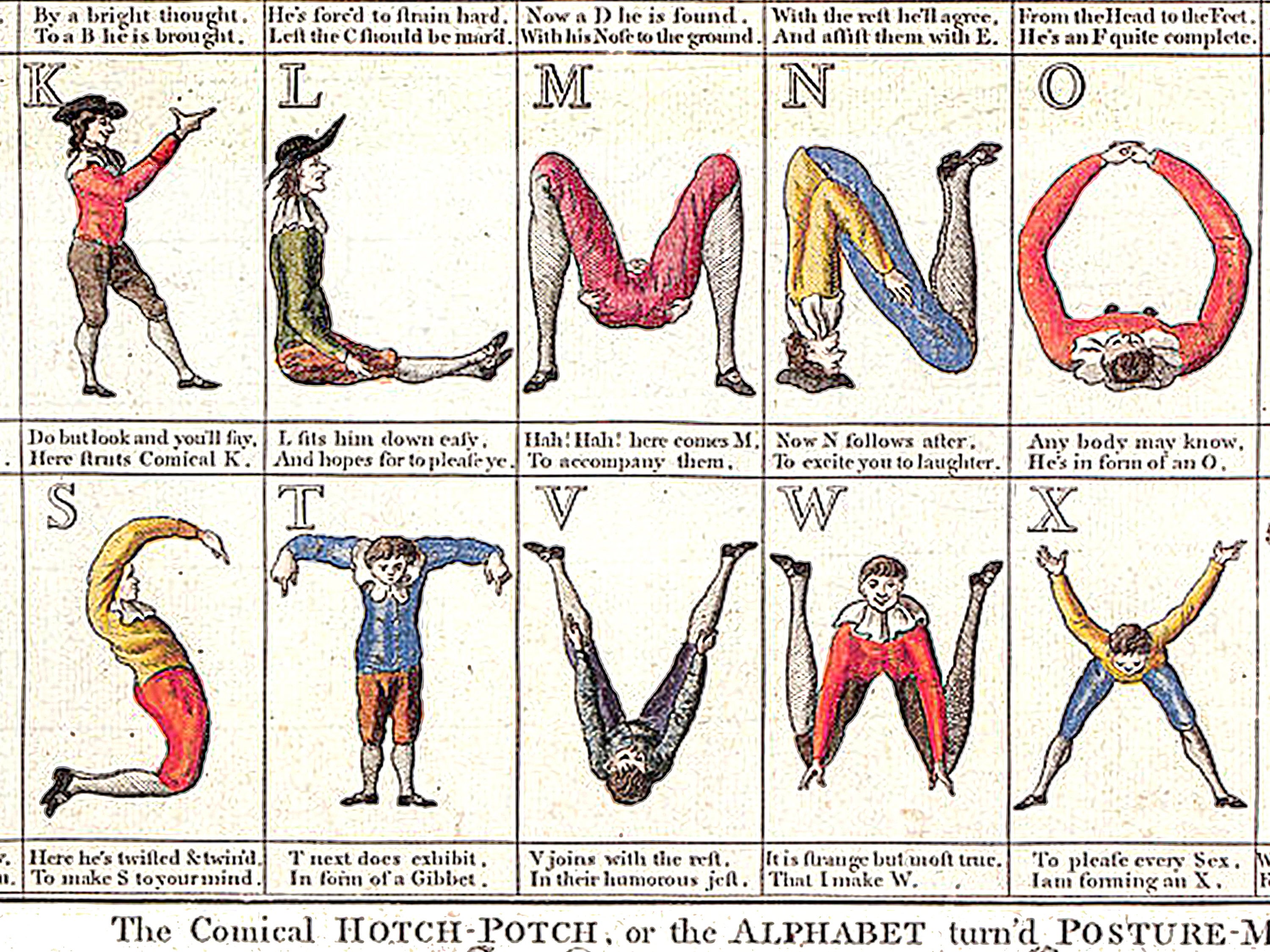 Comic Alphabet Letters 1782 - the Comical Hotch Potch, or the Alphabet ...